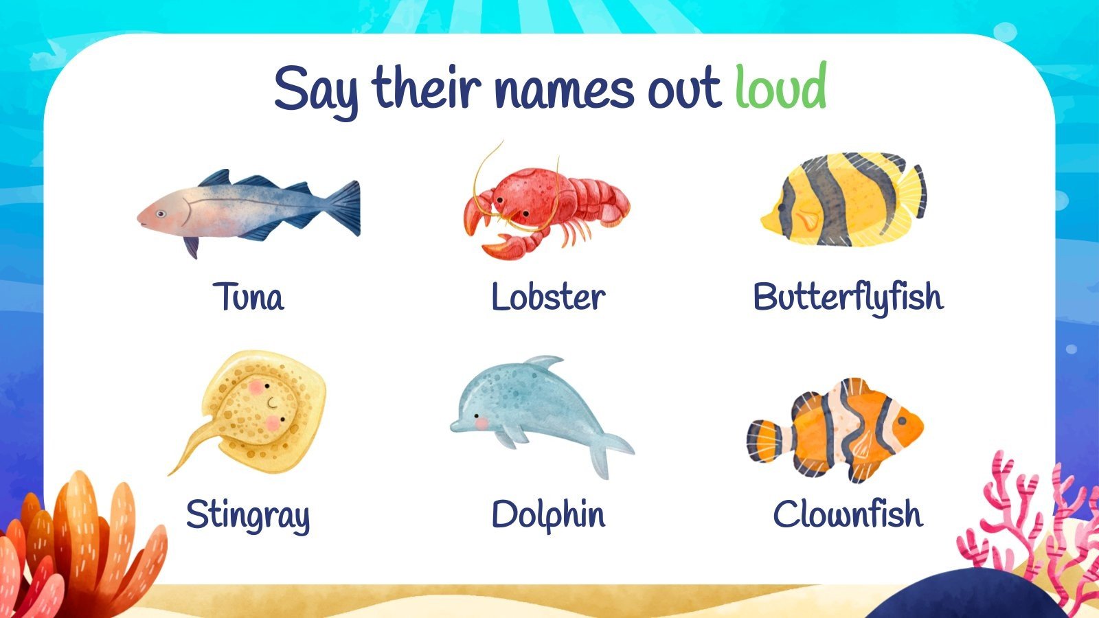 Under the Sea Vocabulary for Pre-K | Google Slides and PPT