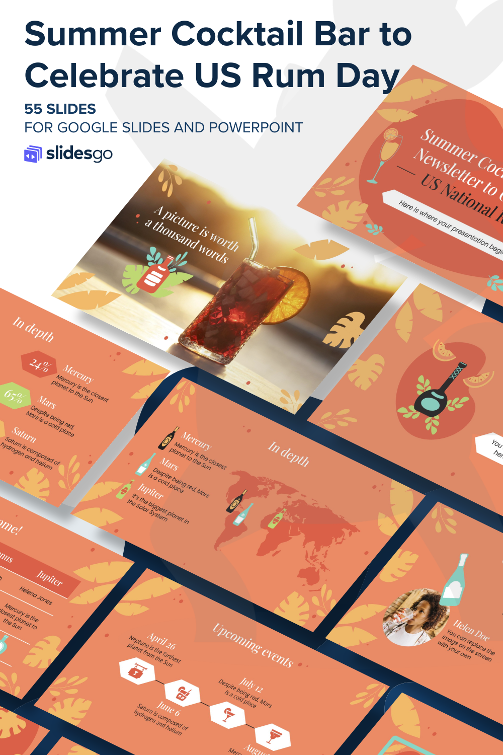 Bar newsletter for US National Rum Day | Google Slides & PPT