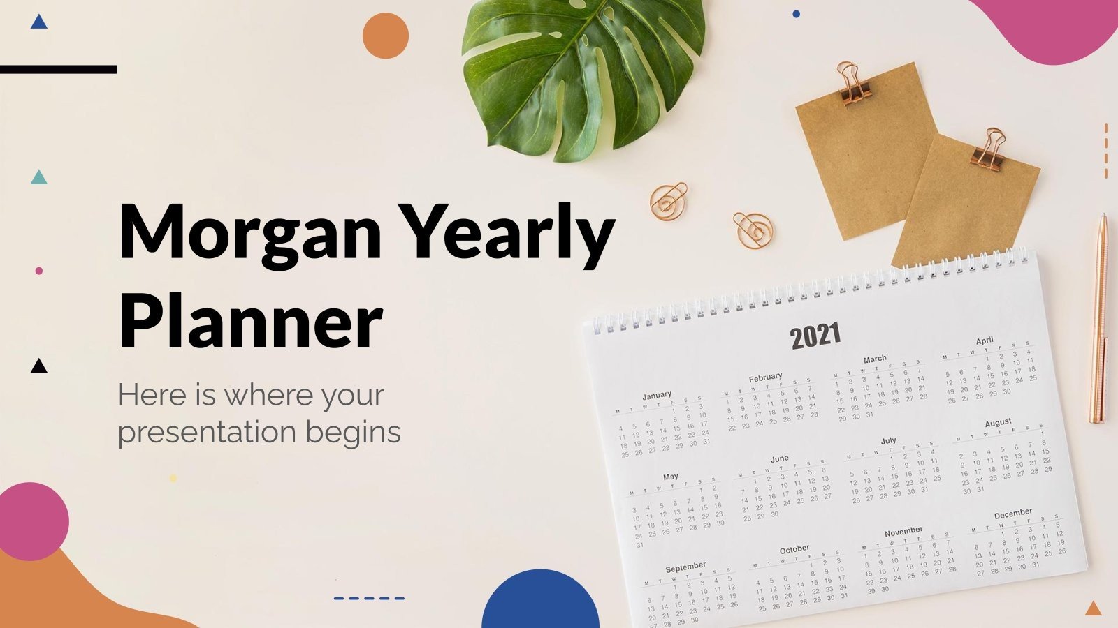 Morgan Yearly Planner | Google Slides & PPT theme