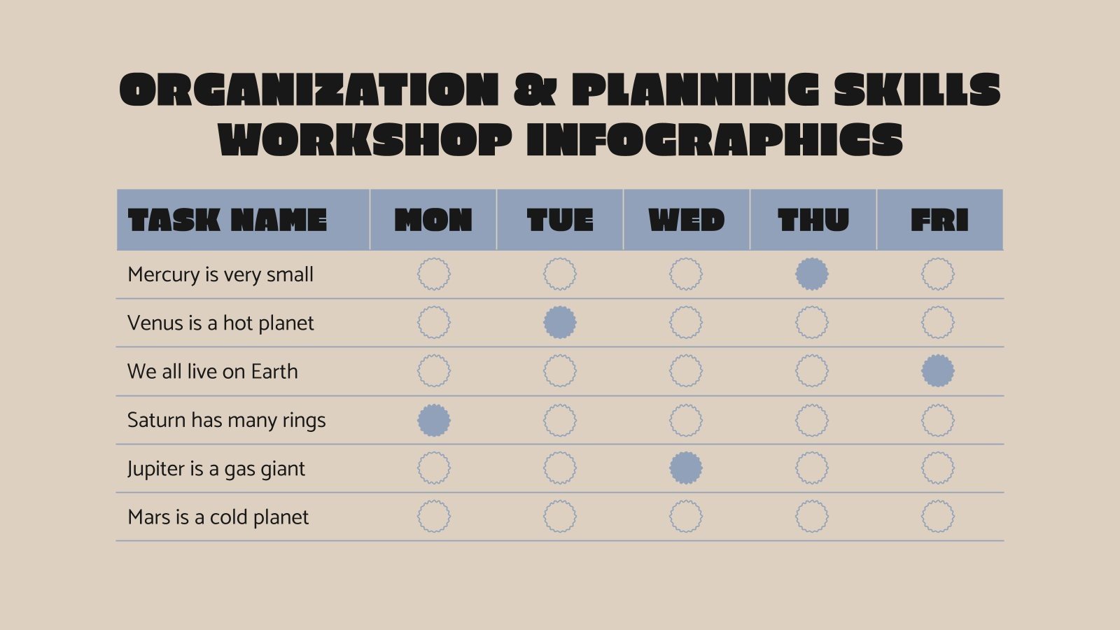 Organization & Planning Skills Workshop Infographics