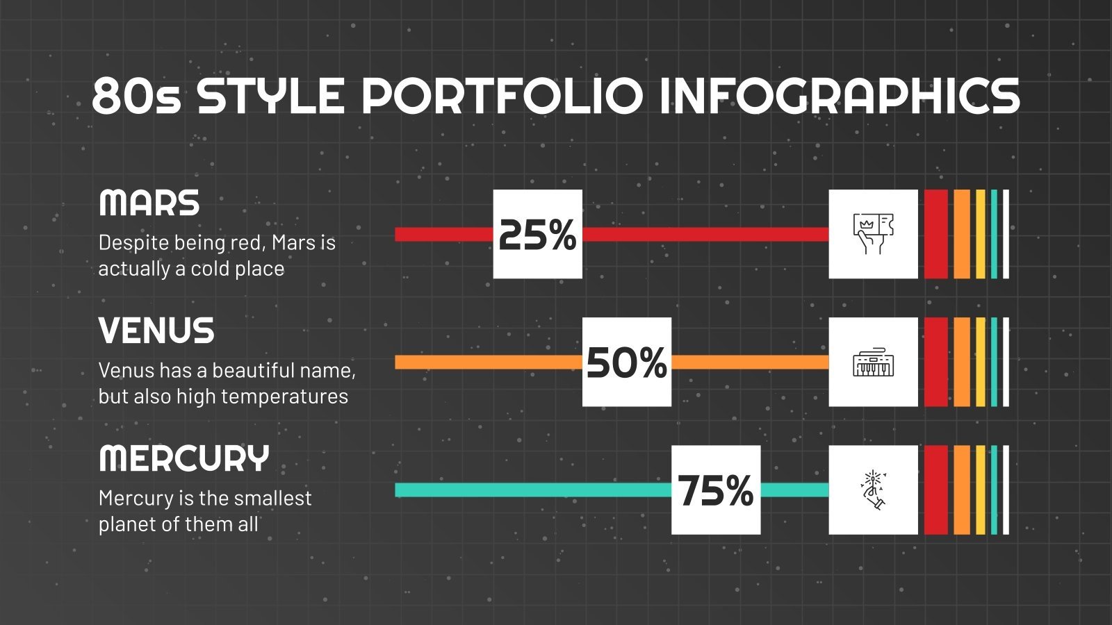 80s Style Portfolio Infographics | Google Slides and PPT