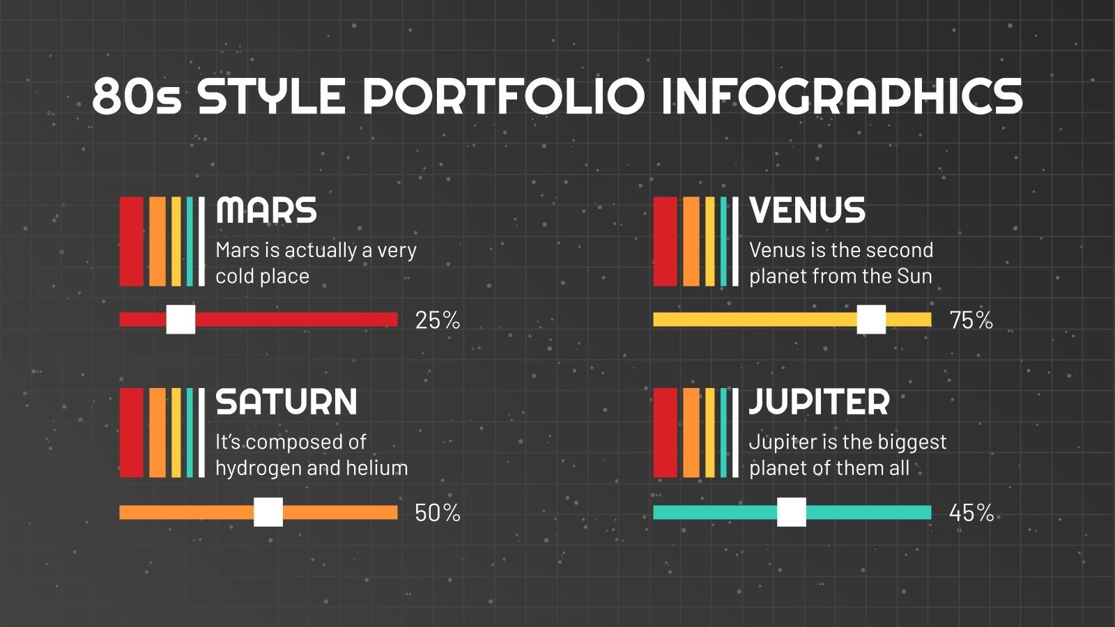 80s Style Portfolio Infographics | Google Slides and PPT