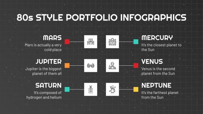 80s Style Portfolio Infographics | Google Slides and PPT