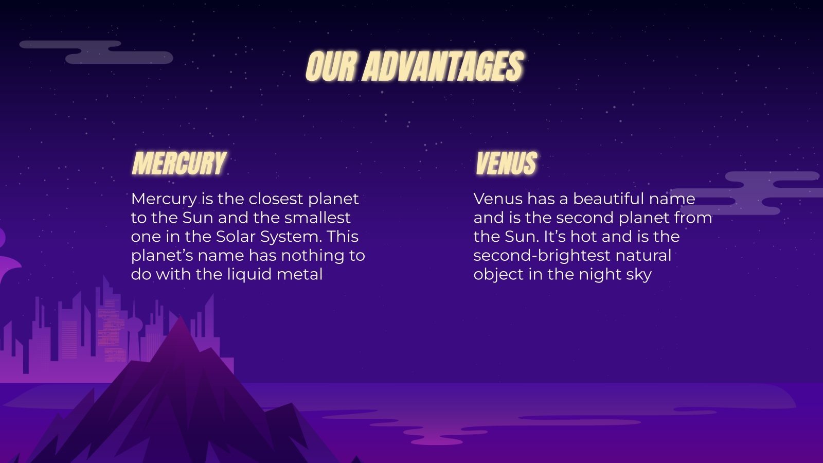 Futuristic City Night Style for MK | Google Slides & PowerPoint