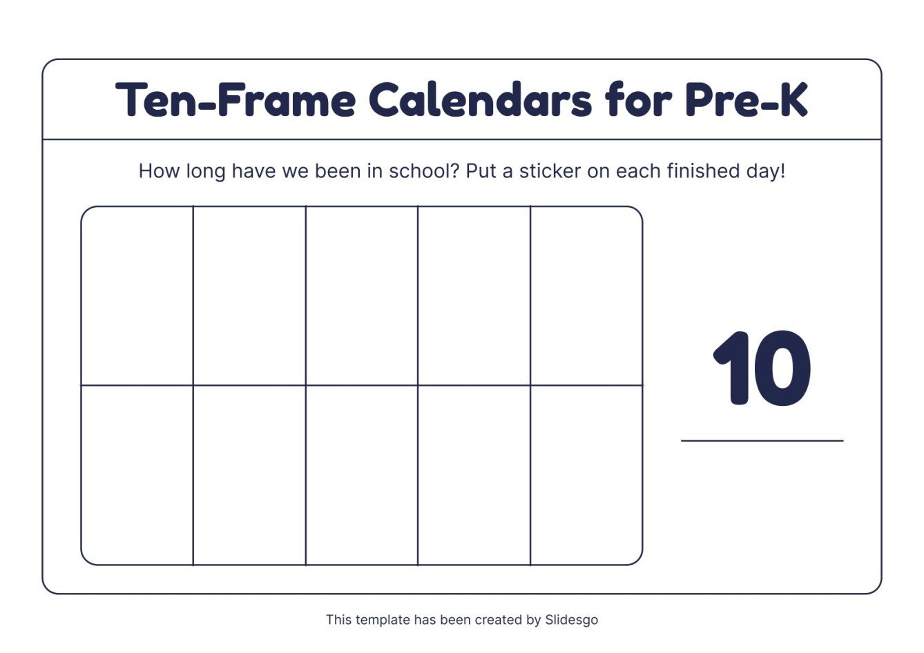 Printable Ten-Frame Calendars for Pre-K | Google Slides & PPT