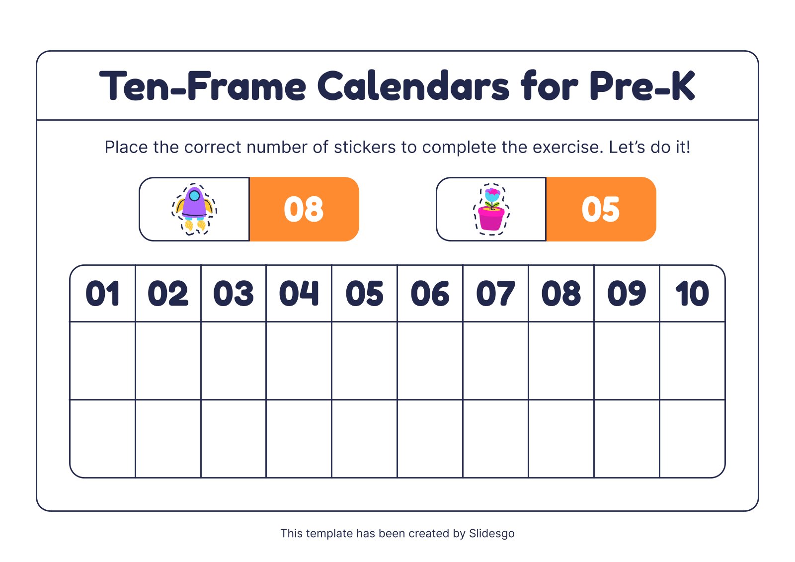 Printable Ten-Frame Calendars for Pre-K | Google Slides & PPT