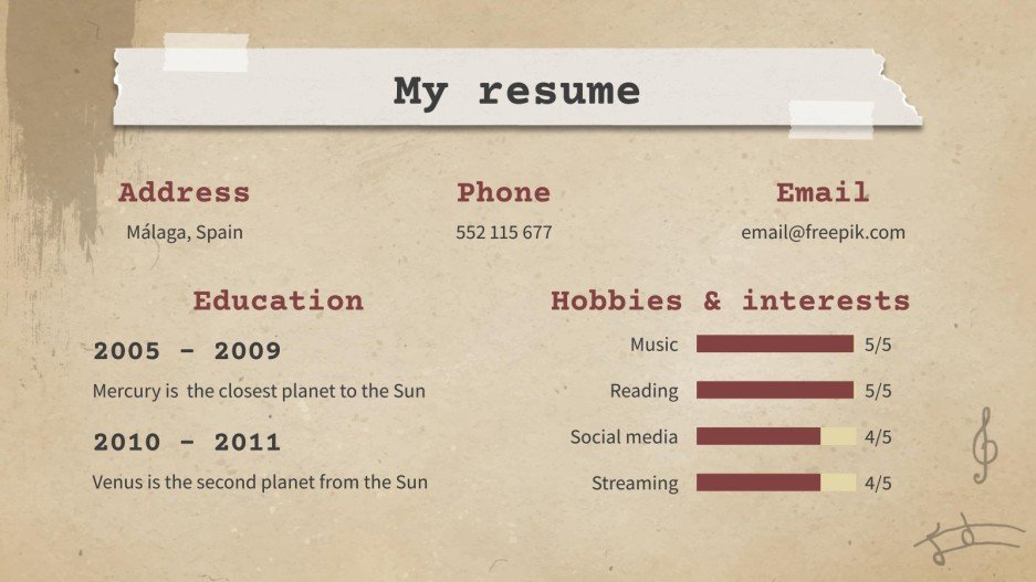 Singer-Songwriter Portfolio | Google Slides & PowerPoint