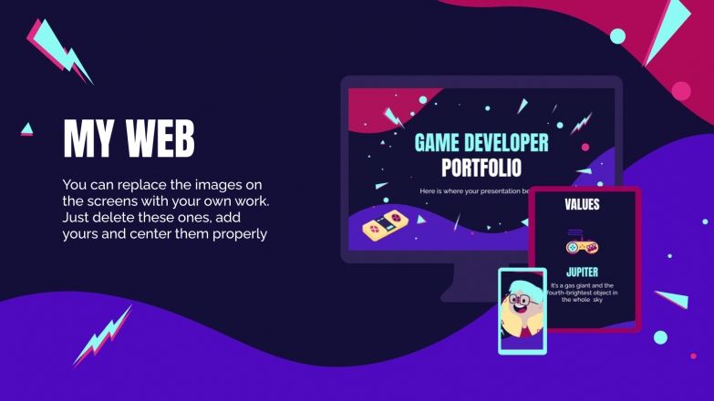 Portfólio de programador de jogos | Tema do Google Slides e PPT