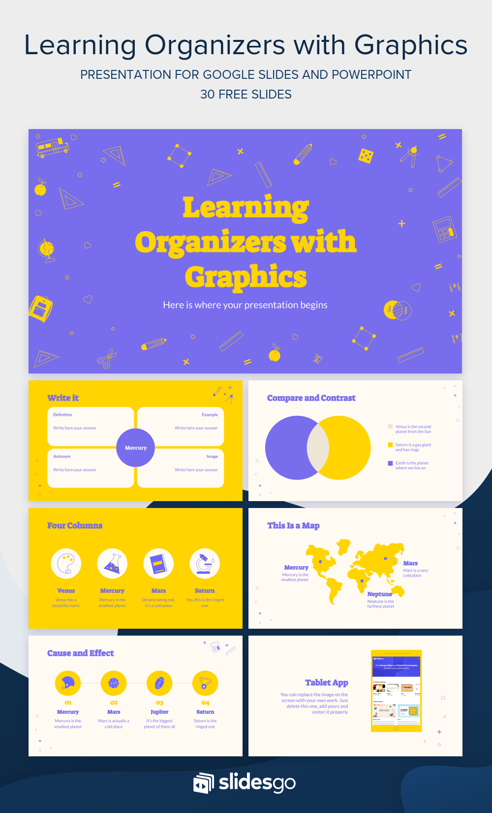 Learning Organizers with Graphics Google Slides & PowerPoint