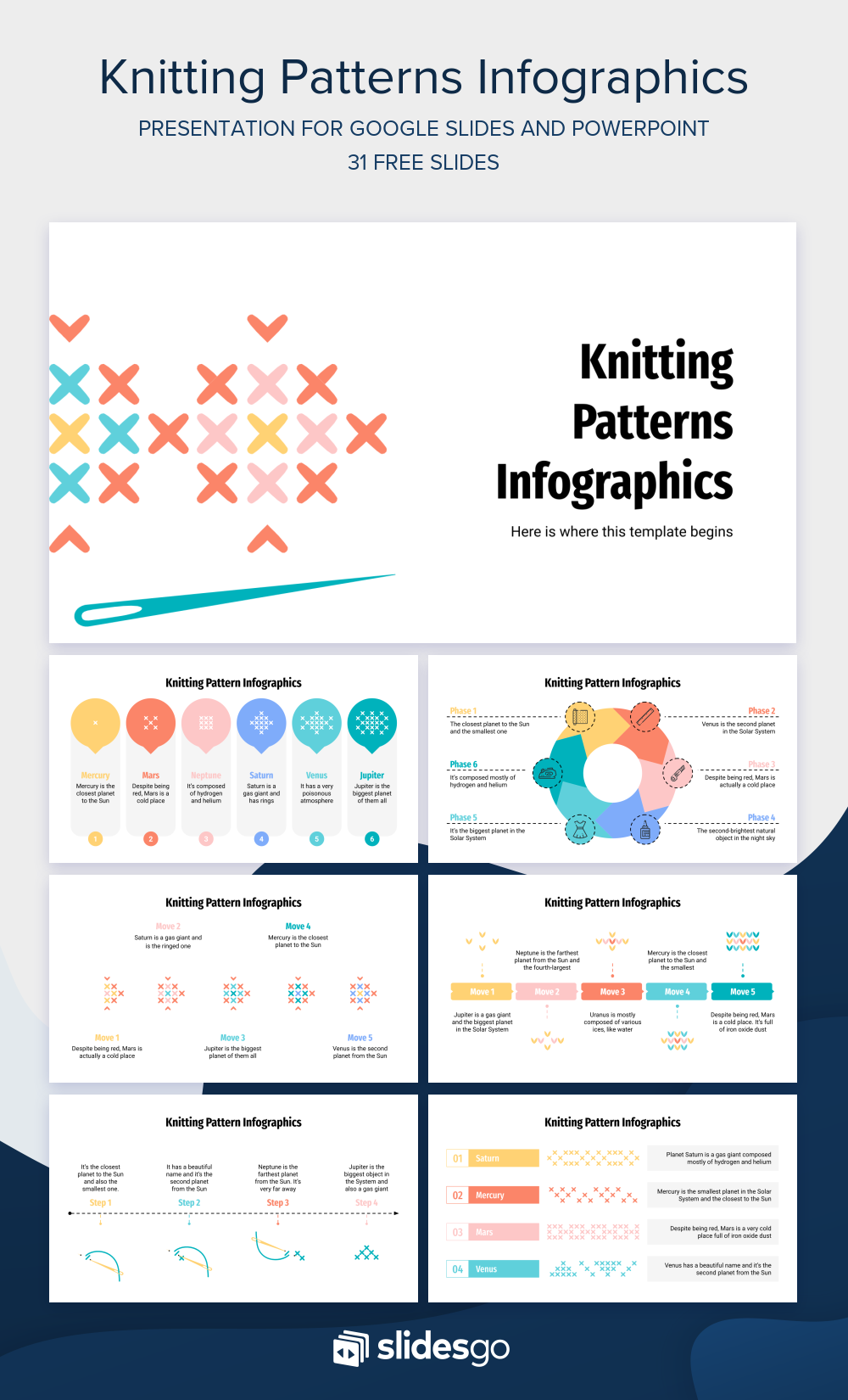 Knitting Patterns Infographics | Google Slides & PPT