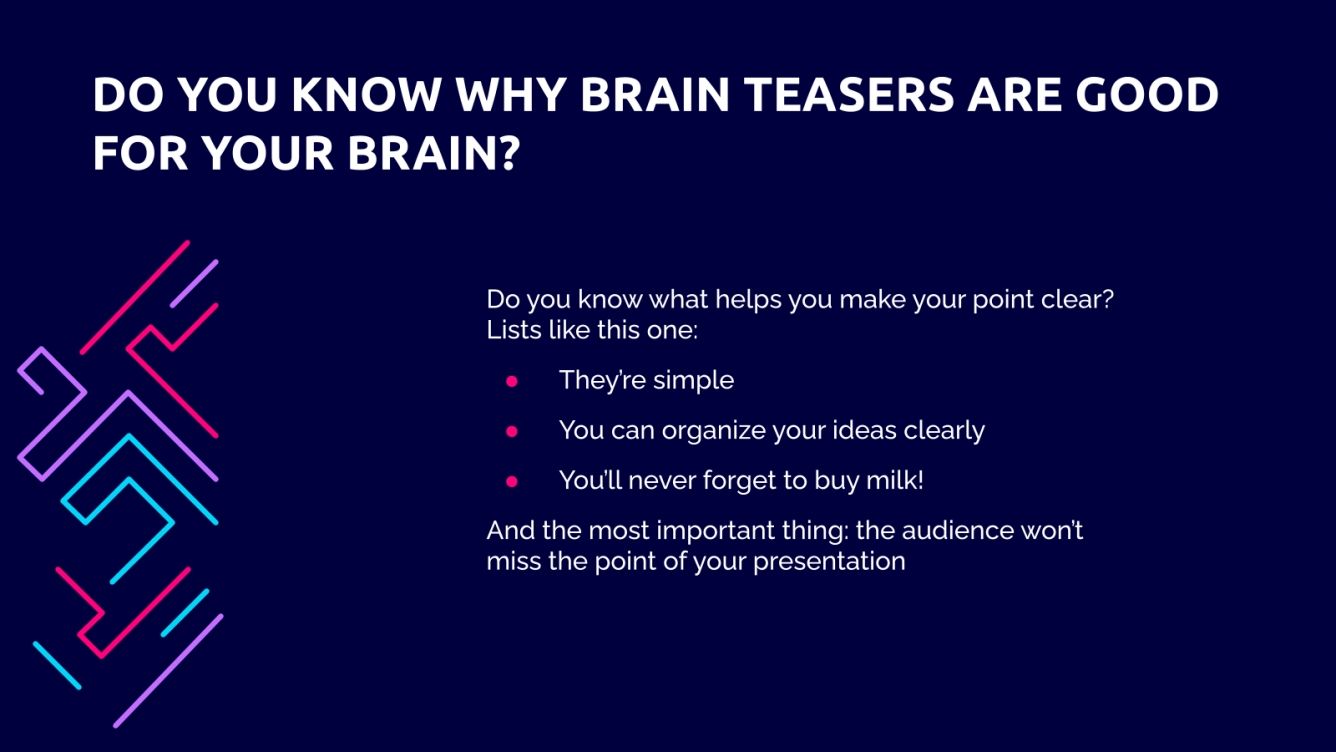 Brain Teasers for High School Google Slides & PPT template