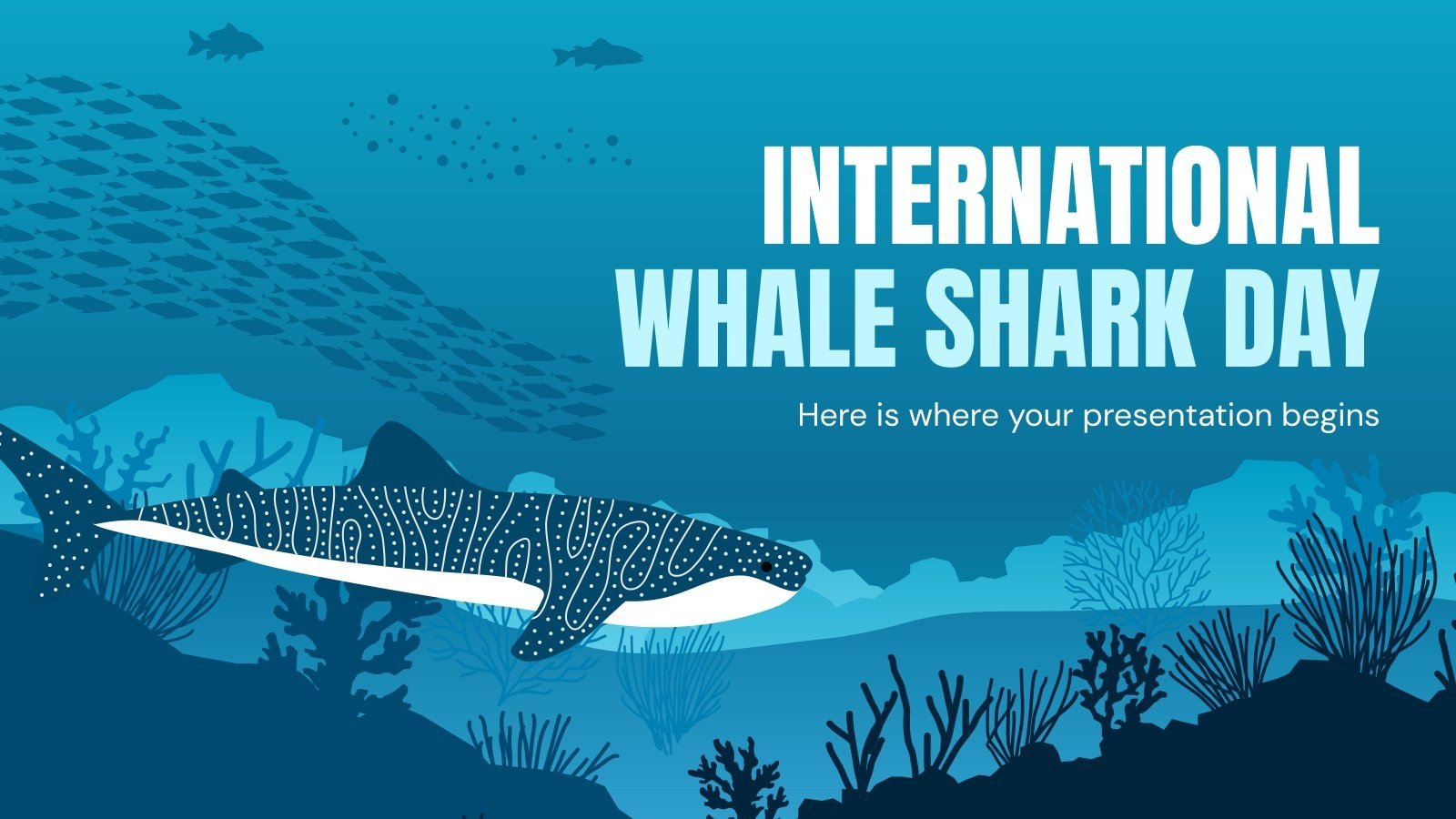 Free Google Slides and PowerPoint templates about sharks