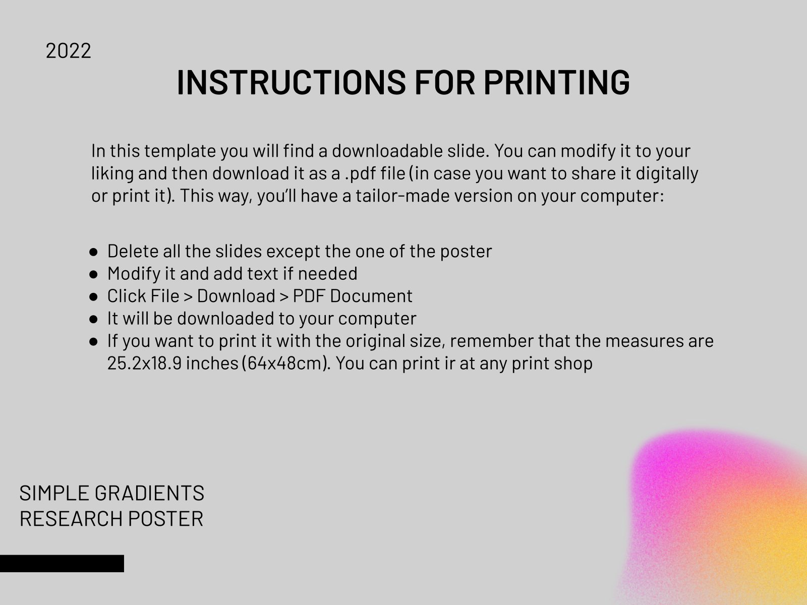 Simple Gradients Research Poster | Google Slides & PPT