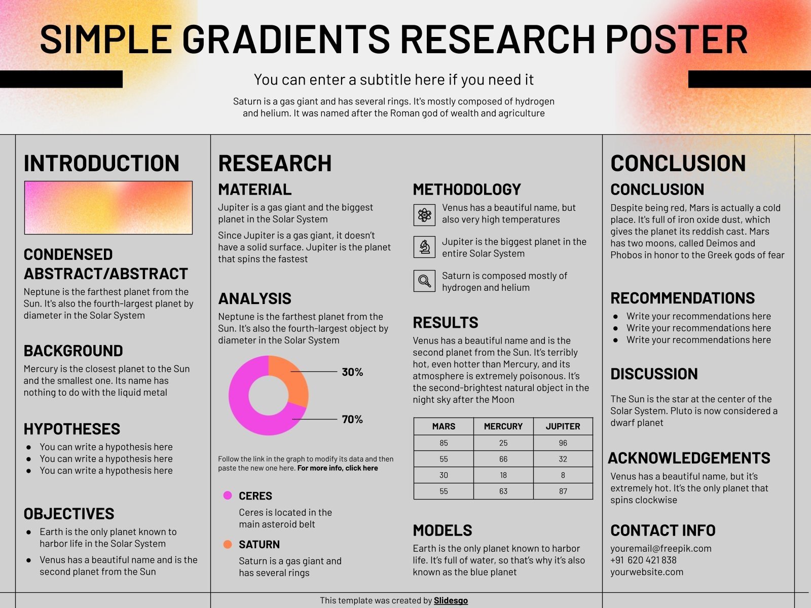 Simple Gradients Research Poster | Google Slides & PPT