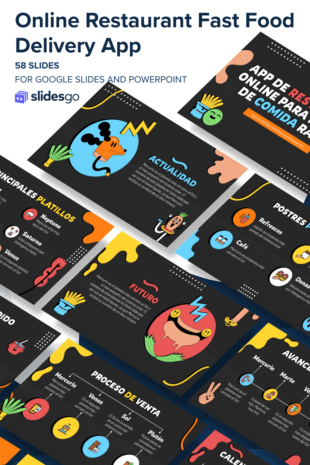 Online Restaurant Fast Food Delivery App | Google Slides & PPT