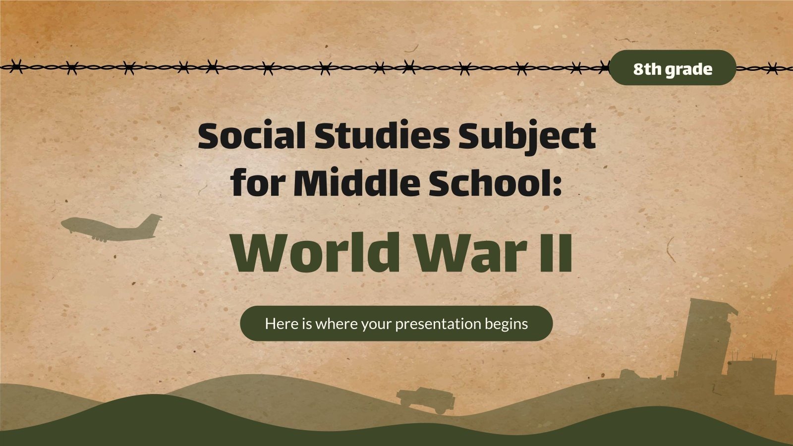 Modelos grátis de Guerra para Google Slides e PowerPoint