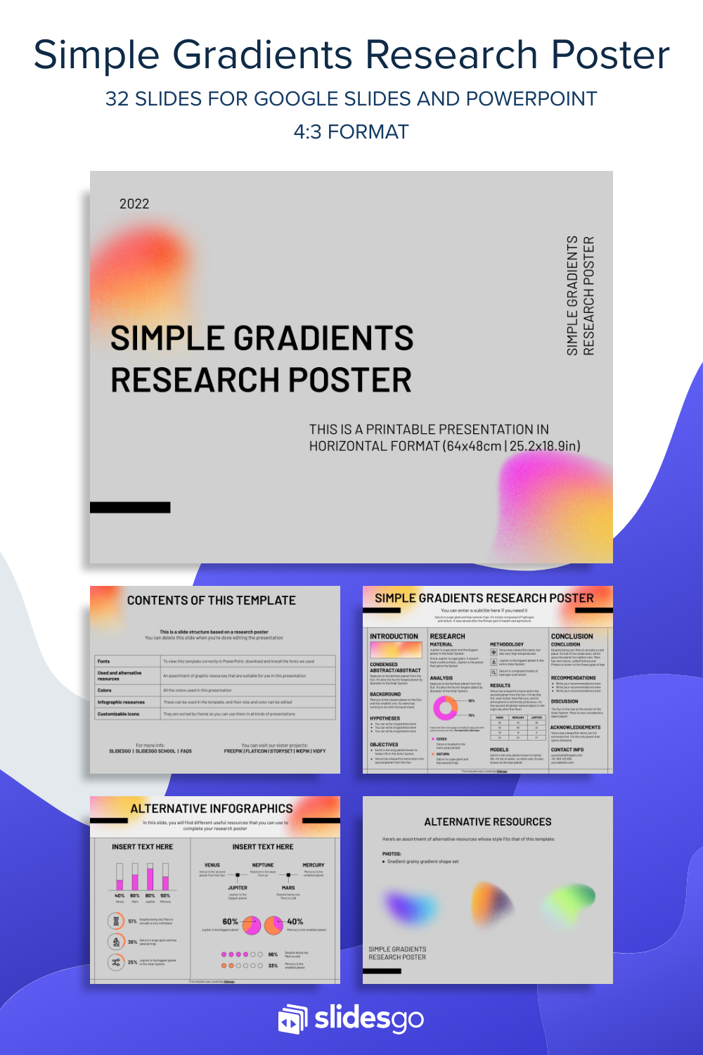 Simple Gradients Research Poster | Google Slides & PPT