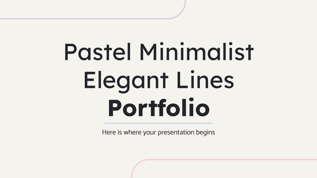 Pastel Minimalist Elegant Lines Portfolio | Google Slides & PPT