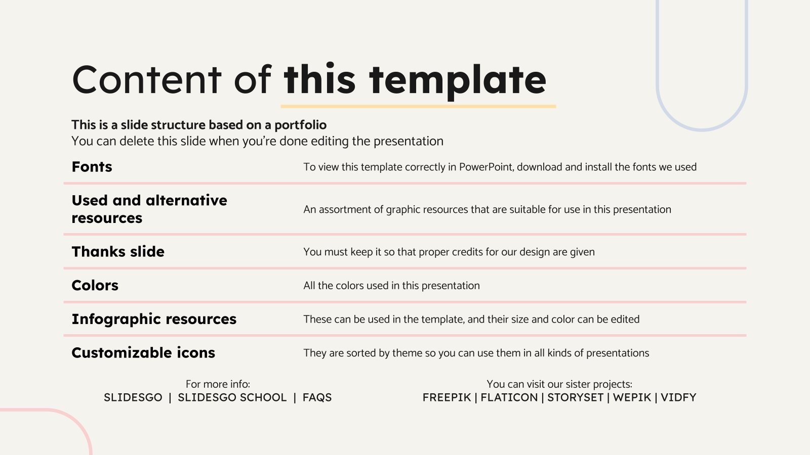 Pastel Minimalist Elegant Lines Portfolio | Google Slides & PPT