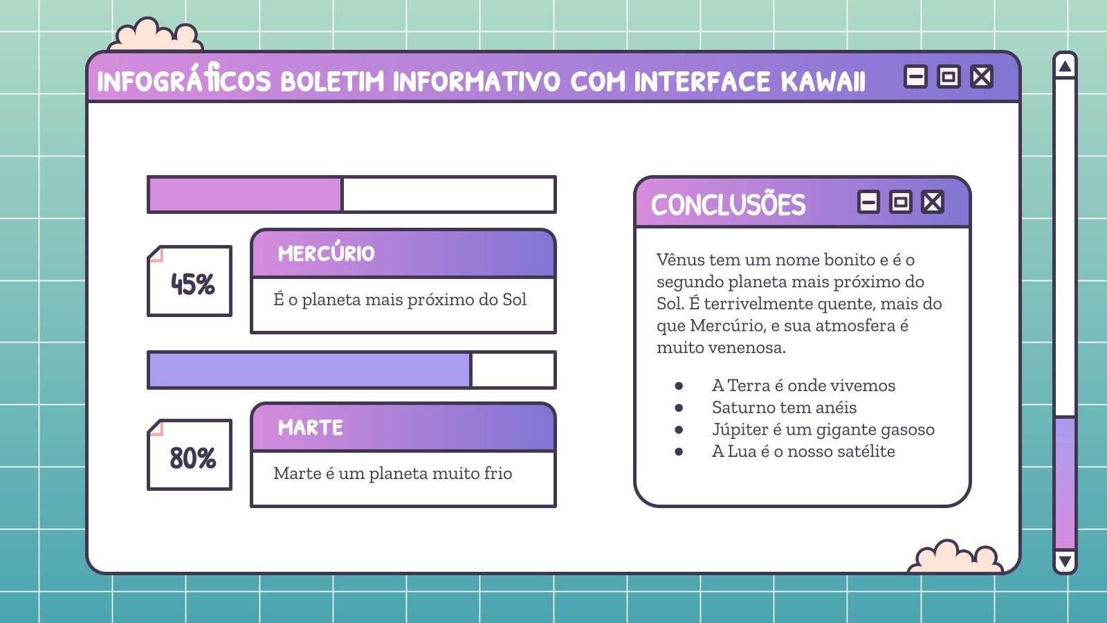 Kawaii Interface Newsletter Infographics | Google Slides & PPT