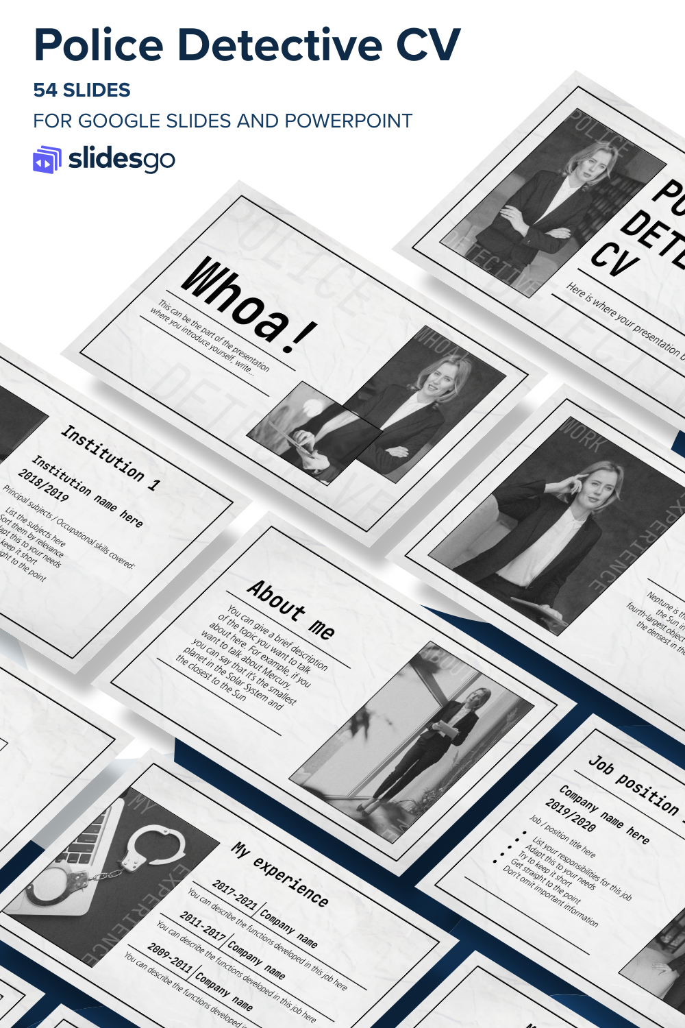 Police Detective CV | Google Slides & PowerPoint