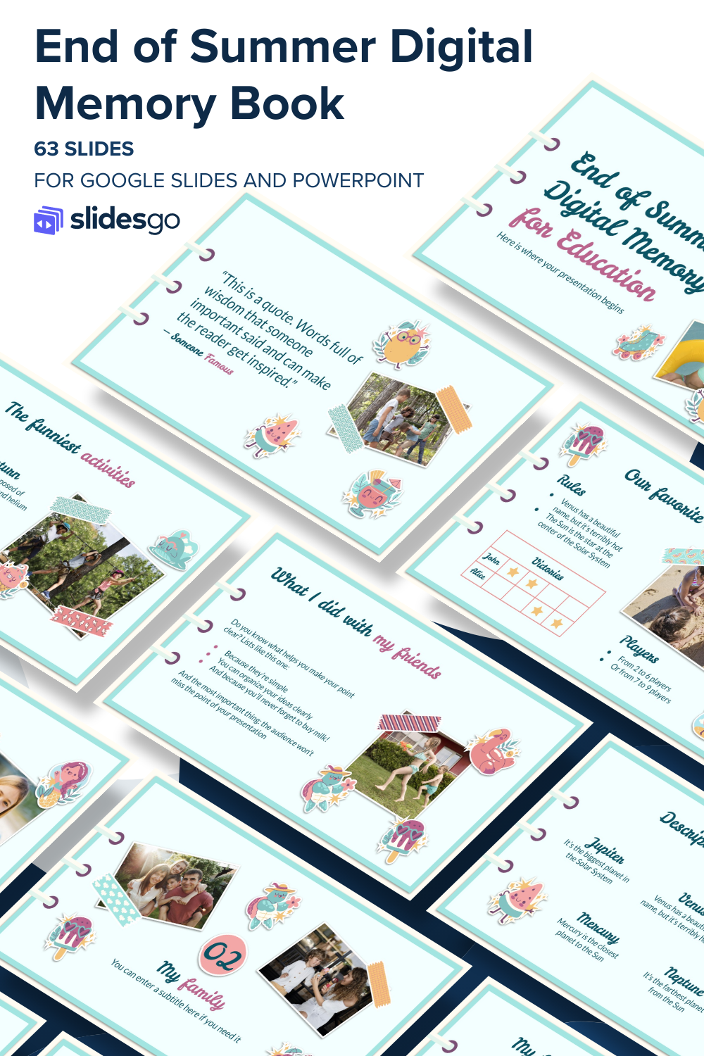 End of Summer Digital Memory Book | Google Slides & PPT