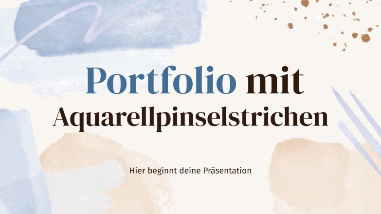 Pastel Watercolor Brushtrokes Portfolio | Google Slides & PPT