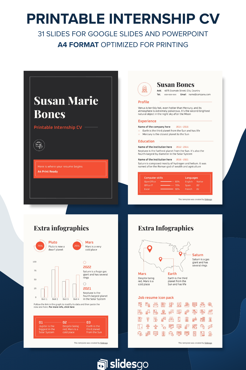Printable Internship CV | Google Slides & PowerPoint template