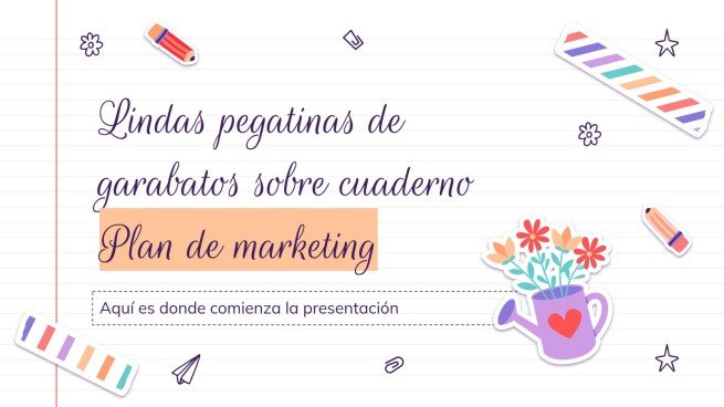 Pretty Doodle Stickers Notebook Style Marketing Plan