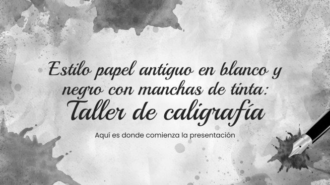 Old B&W Paper with Ink Stains Style Calligraphy Workshop