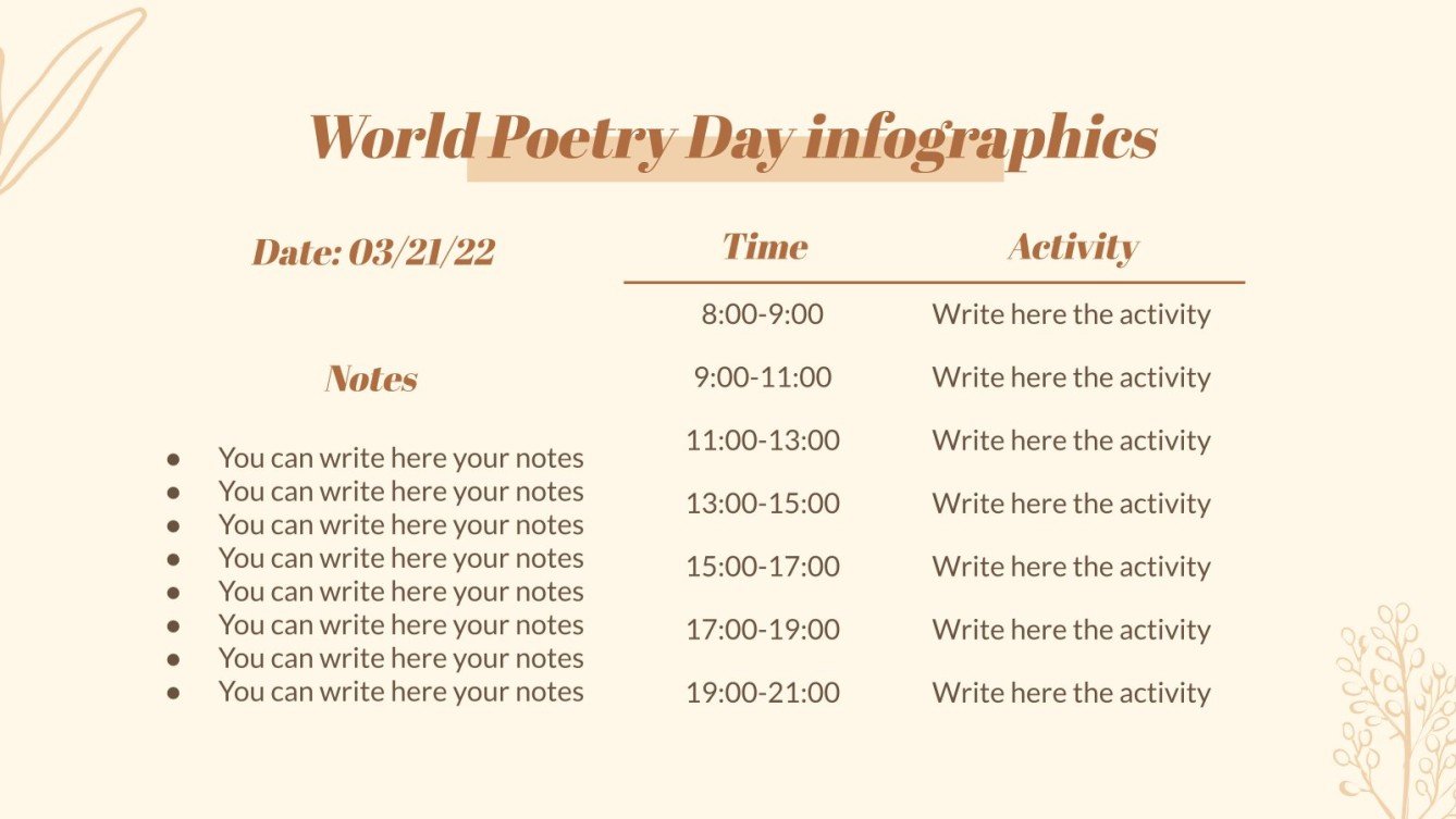 World Poetry Day Infographics | Google Slides & PowerPoint
