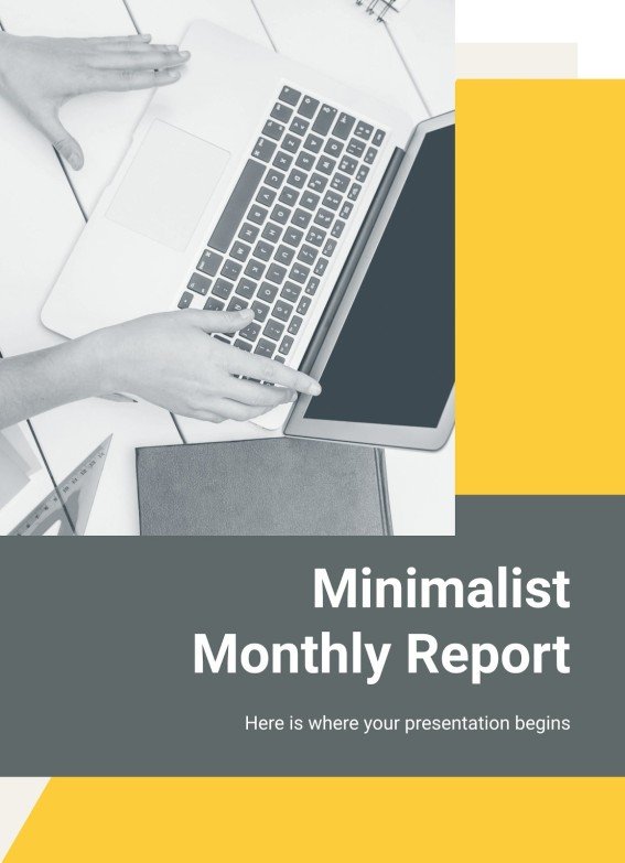 Minimalist Monthly Report (A4) | Google Slides & PPT Template