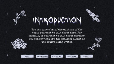 Pacote de estética emo para estudantes | Google Slides e PPT