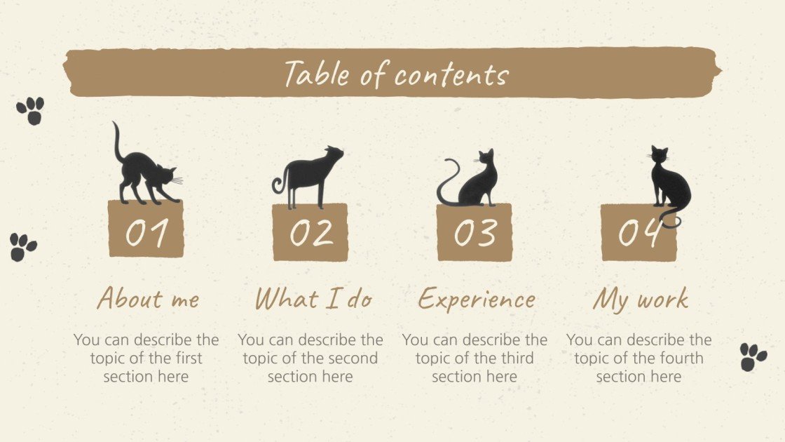 Cat Illustrator Portfolio | Google Slides & PPT template