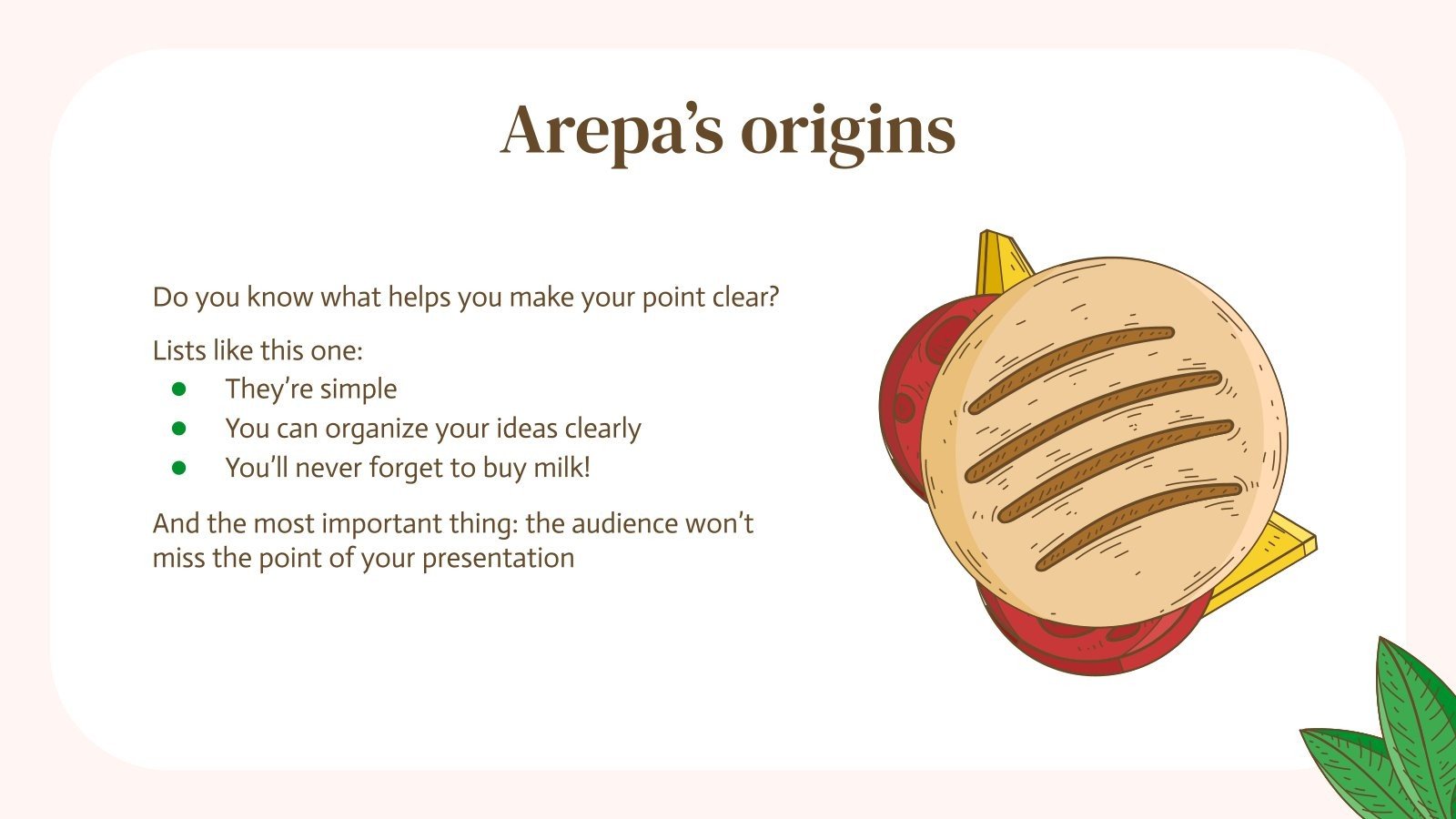 Taller de gastronomía para el Día Mundial de la Arepa