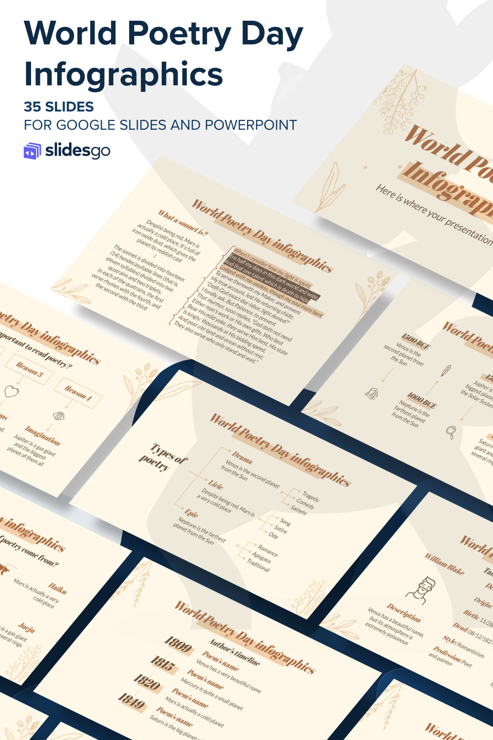 World Poetry Day Infographics | Google Slides & PowerPoint