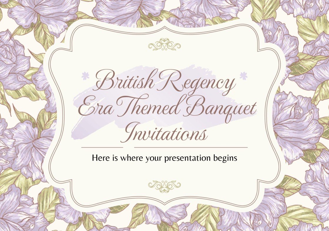 British Regency Era Themed Banquet Invitations