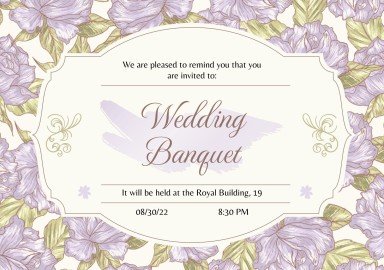 British Regency Era Themed Banquet Invitations