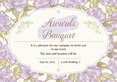 British Regency Era Themed Banquet Invitations
