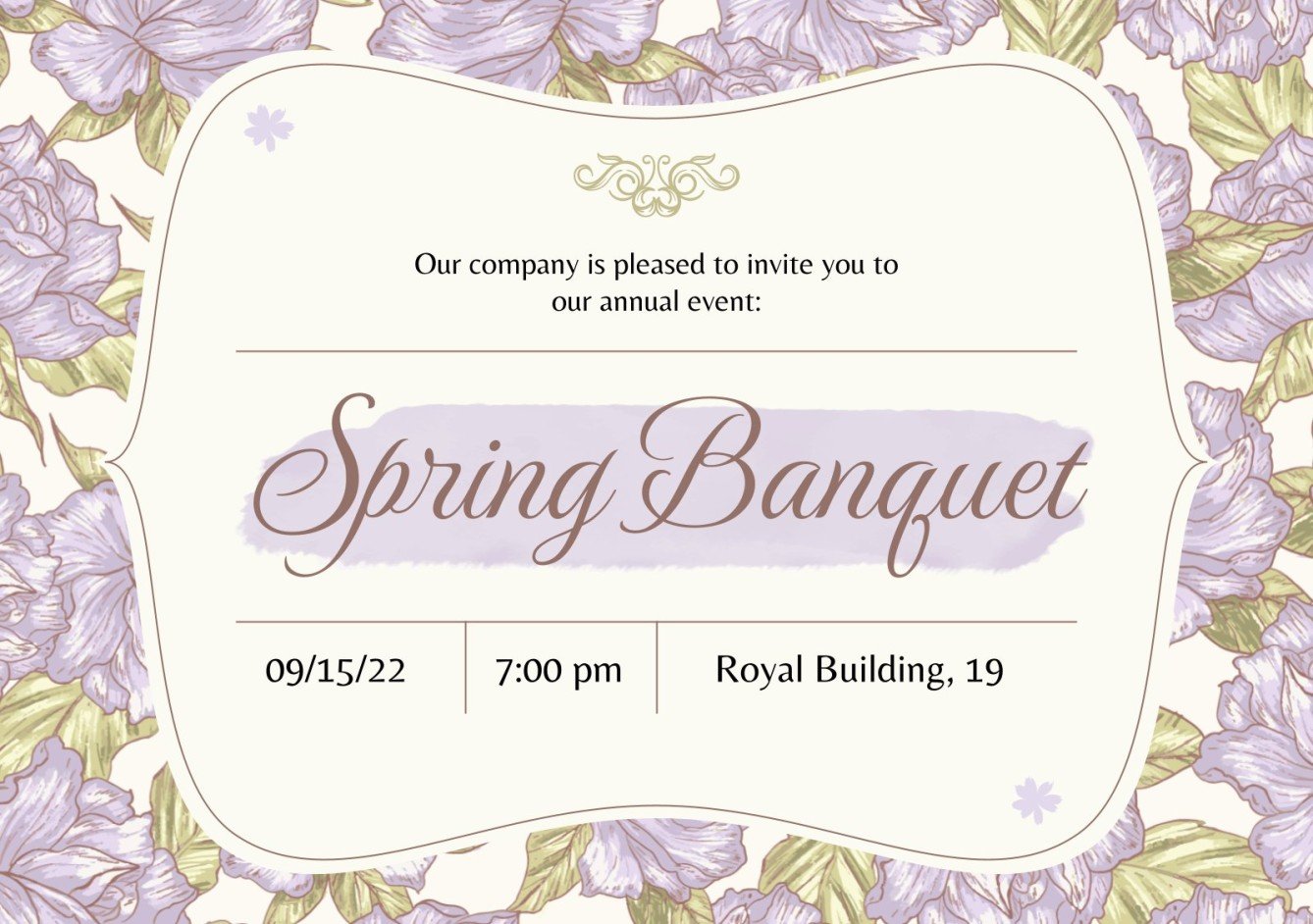 British Regency Era Themed Banquet Invitations