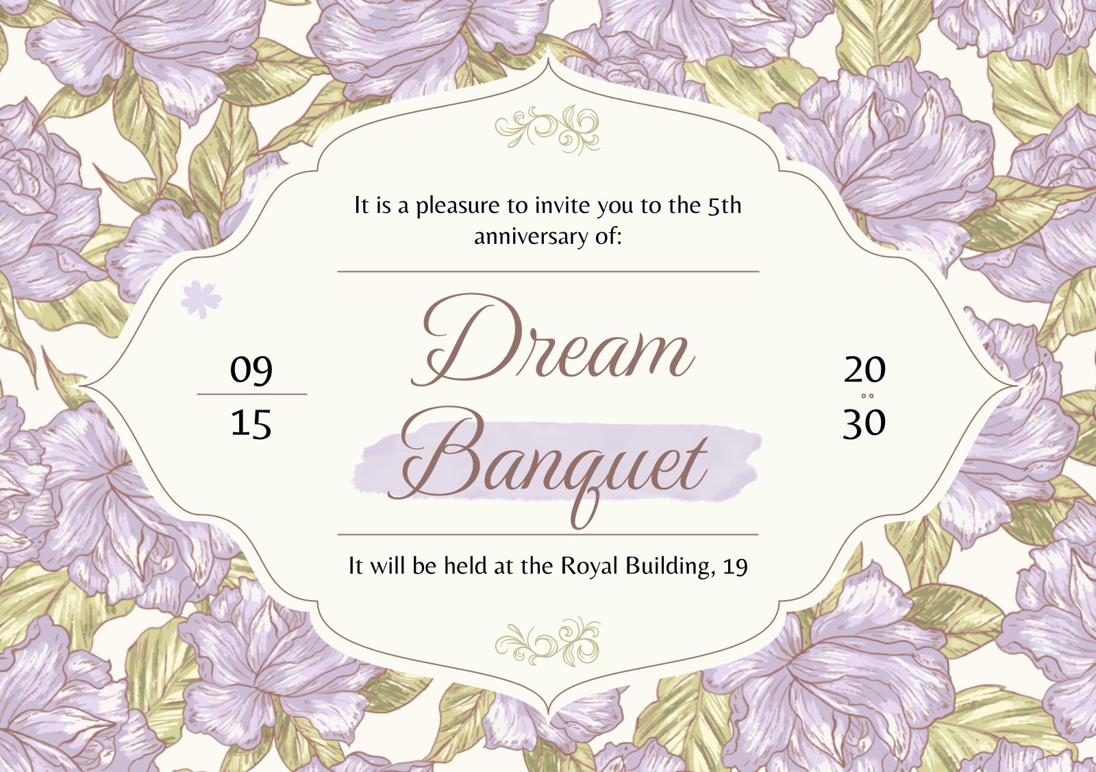 British Regency Era Themed Banquet Invitations