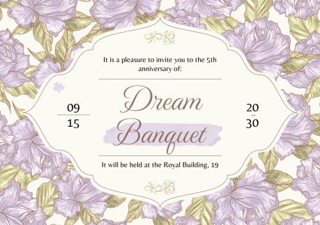 British Regency Era Themed Banquet Invitations