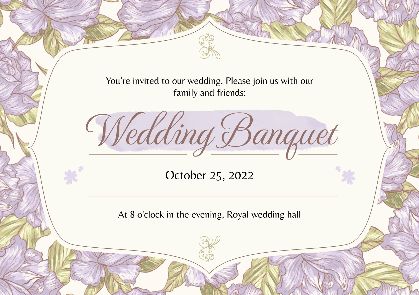 British Regency Era Themed Banquet Invitations