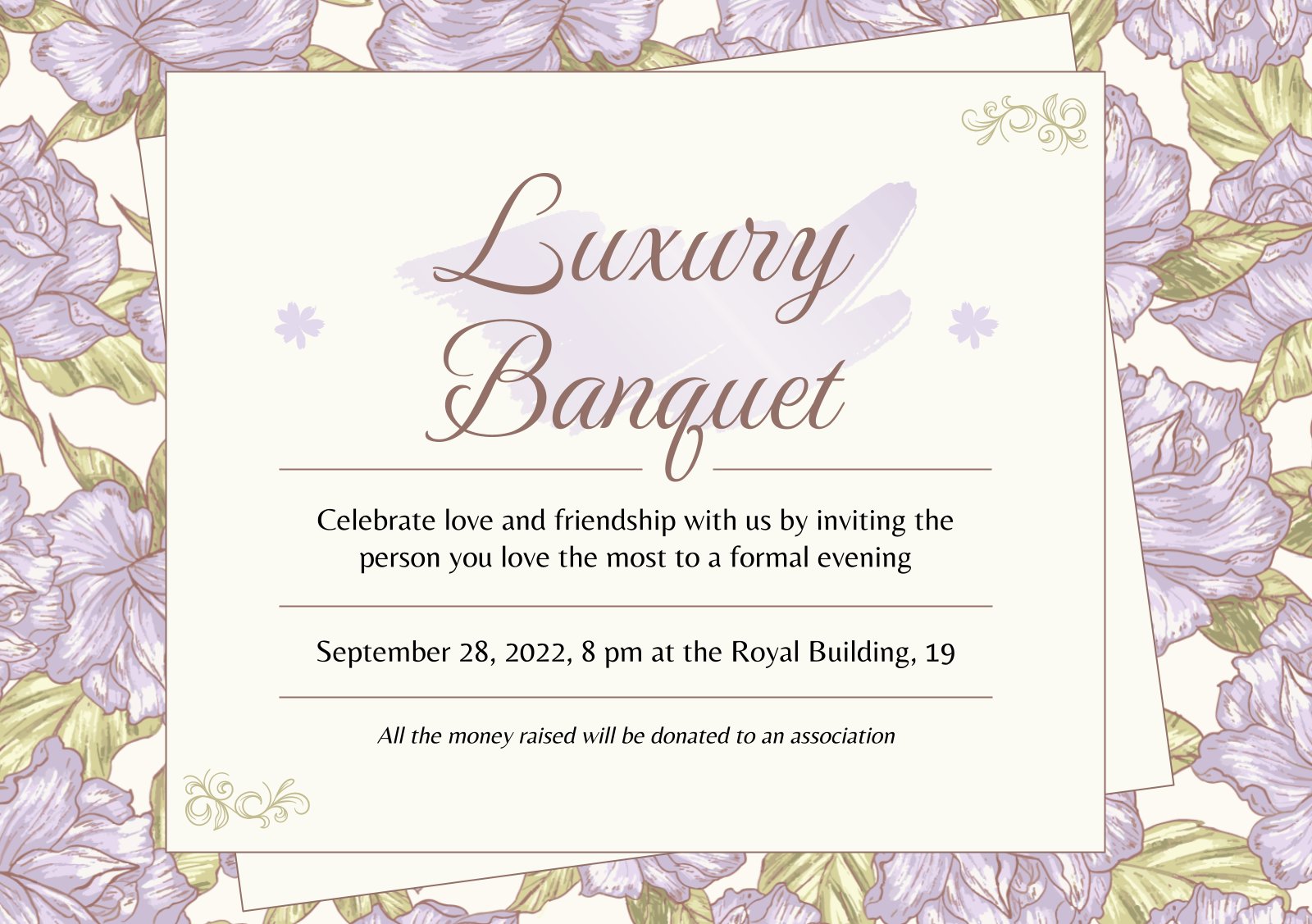 British Regency Era Themed Banquet Invitations