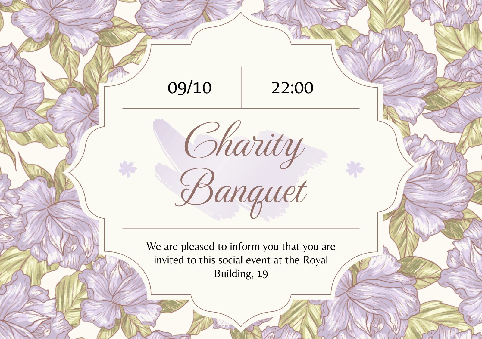 British Regency Era Themed Banquet Invitations