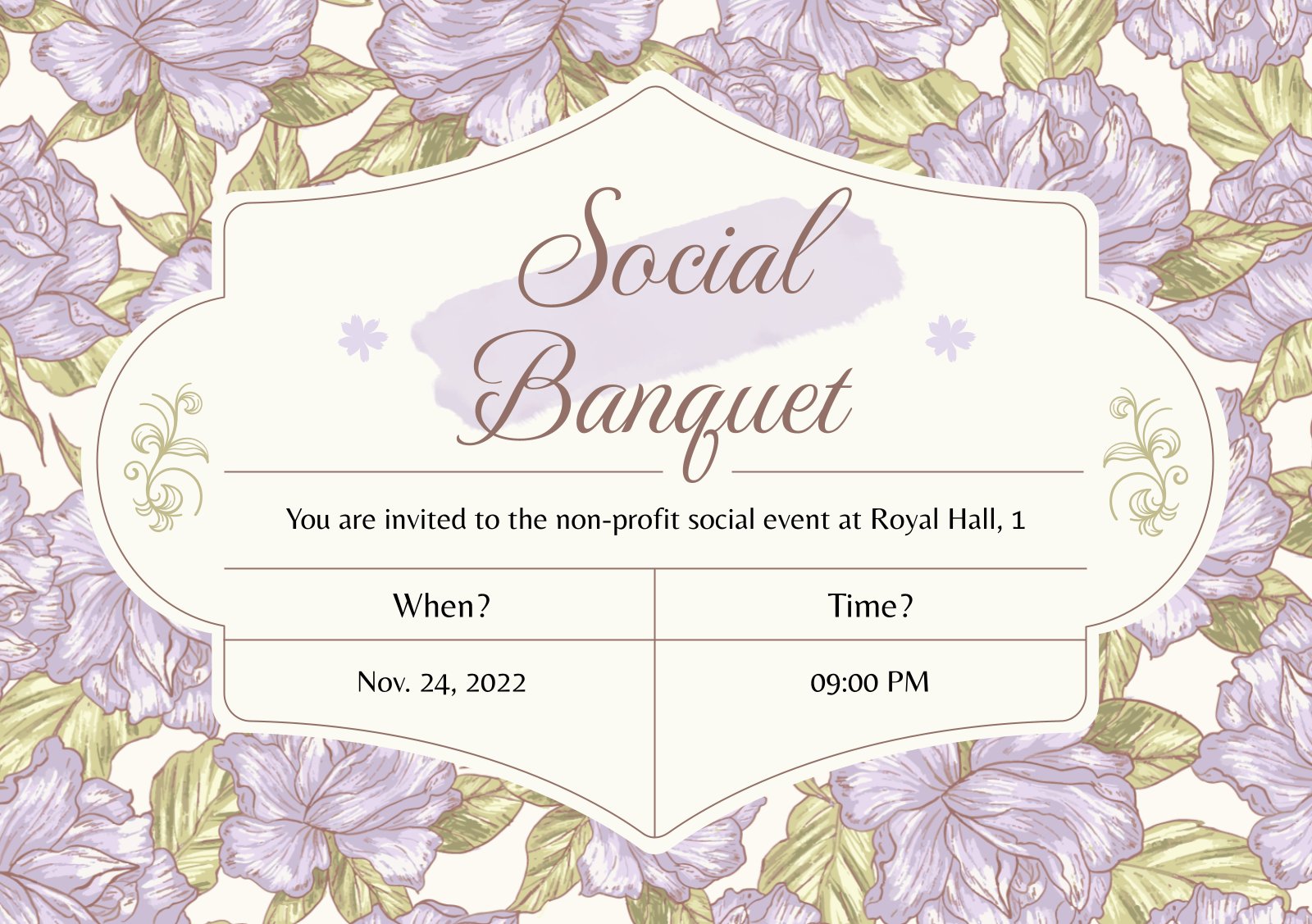 British Regency Era Themed Banquet Invitations