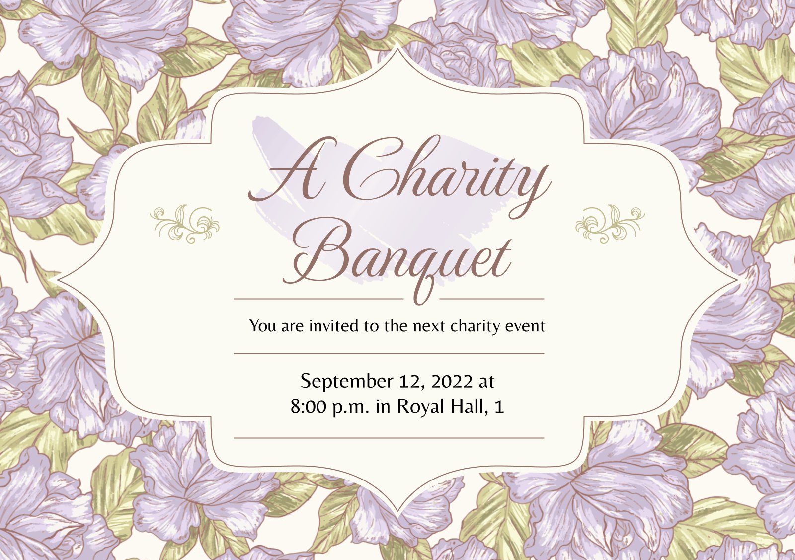 British Regency Era Themed Banquet Invitations