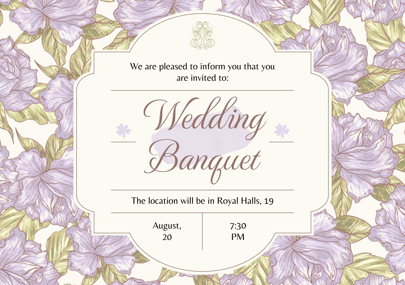British Regency Era Themed Banquet Invitations