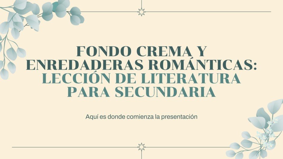 Lección de literatura para secundaria | Google Slides y PPT