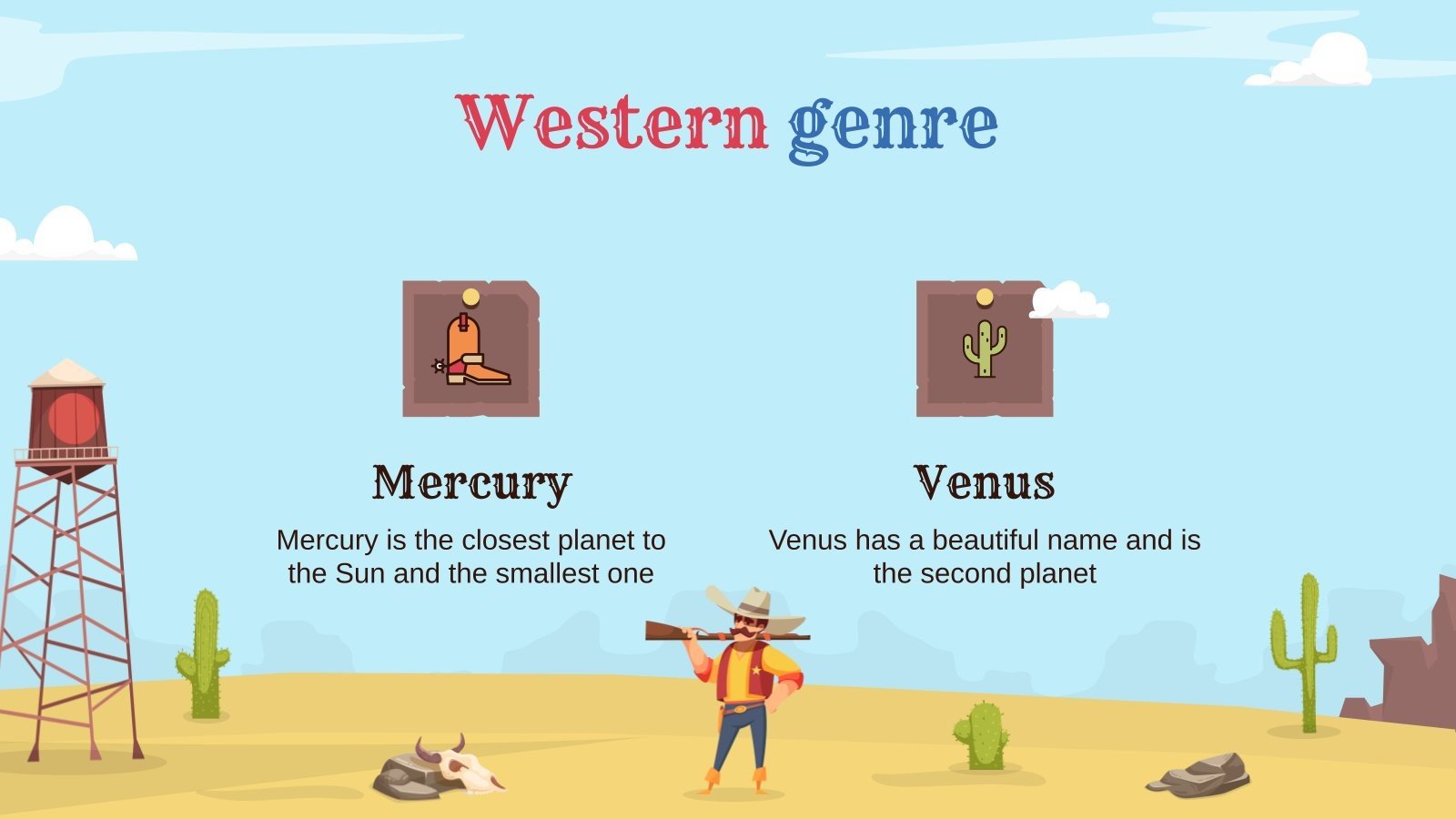 Clase sobre el género cinematográfico wéstern | Google Slides